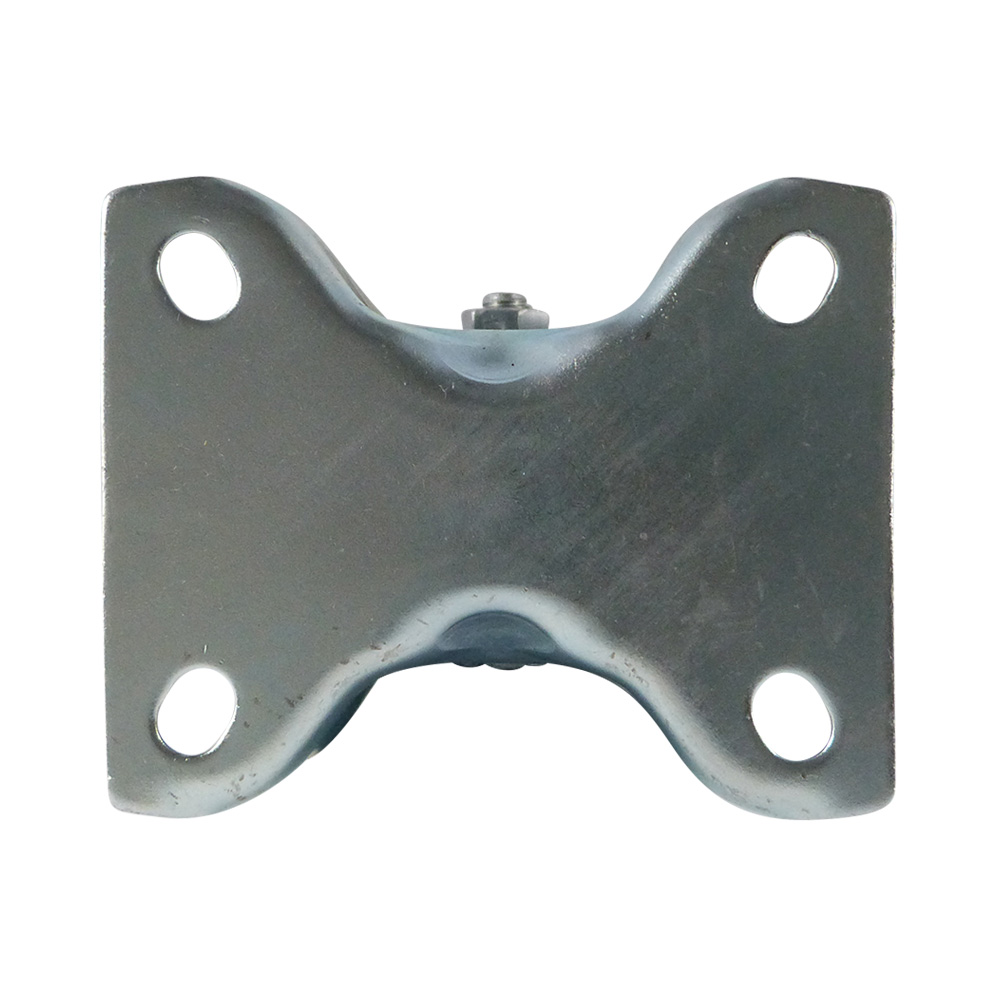 Fixed castor – mounting plate - blue rubber tyre - verpas